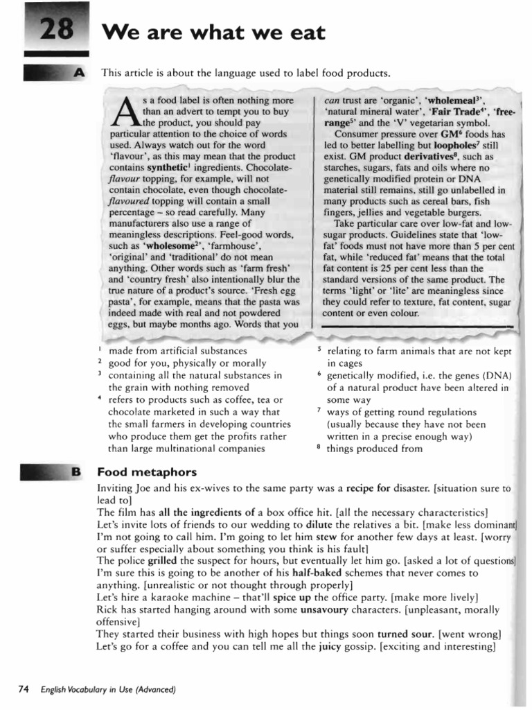 Vocab Food | PDF