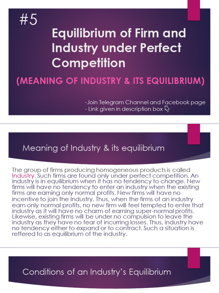 Eqm of Firm & Industry in PC 5 | PDF | Economic Equilibrium | Profit (Economics)