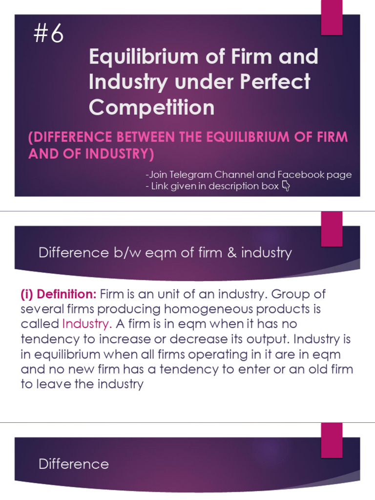 Eqm of firm & industry in PC 6 | PDF
