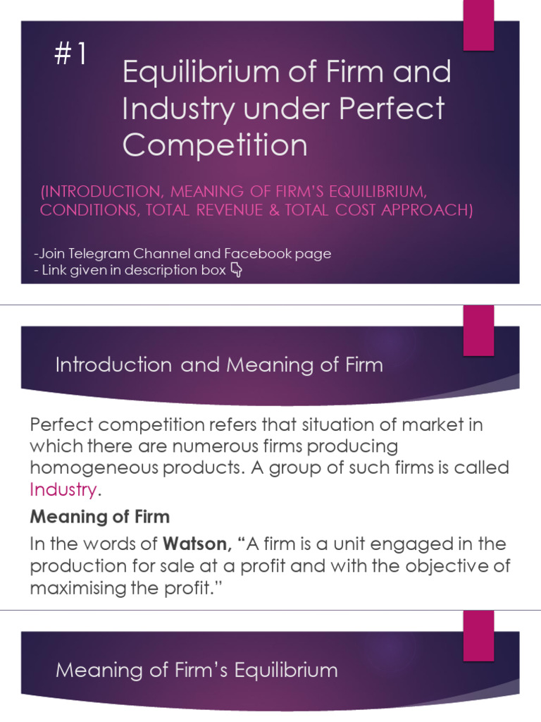 Eqm of Firm & Indutry in PC 1 | PDF
