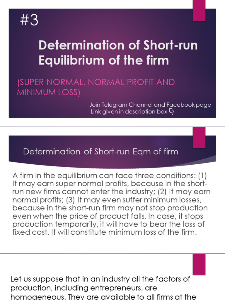 Eqm of Firm & Industry in PC 3 | PDF | Long Run And Short Run | Profit (Economics)