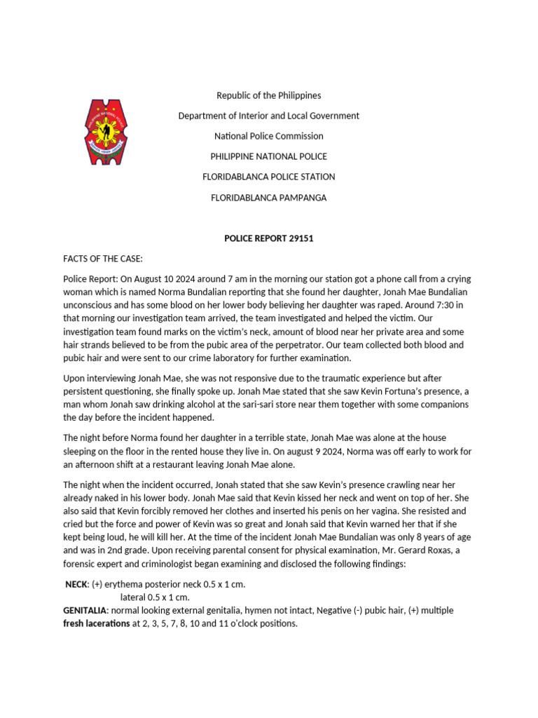 spot-report | PDF | Crimes | Crime & Violence