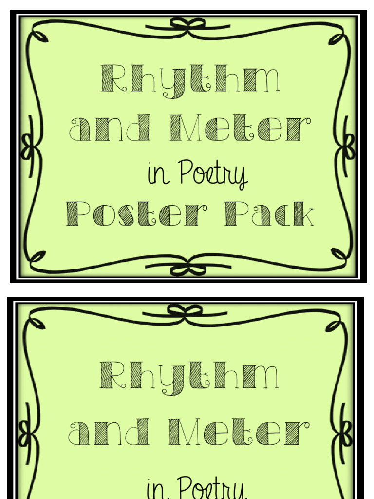 Rhythm and Meter in Poetry Poster Pack | PDF | Metre (Poetry) | Poetry