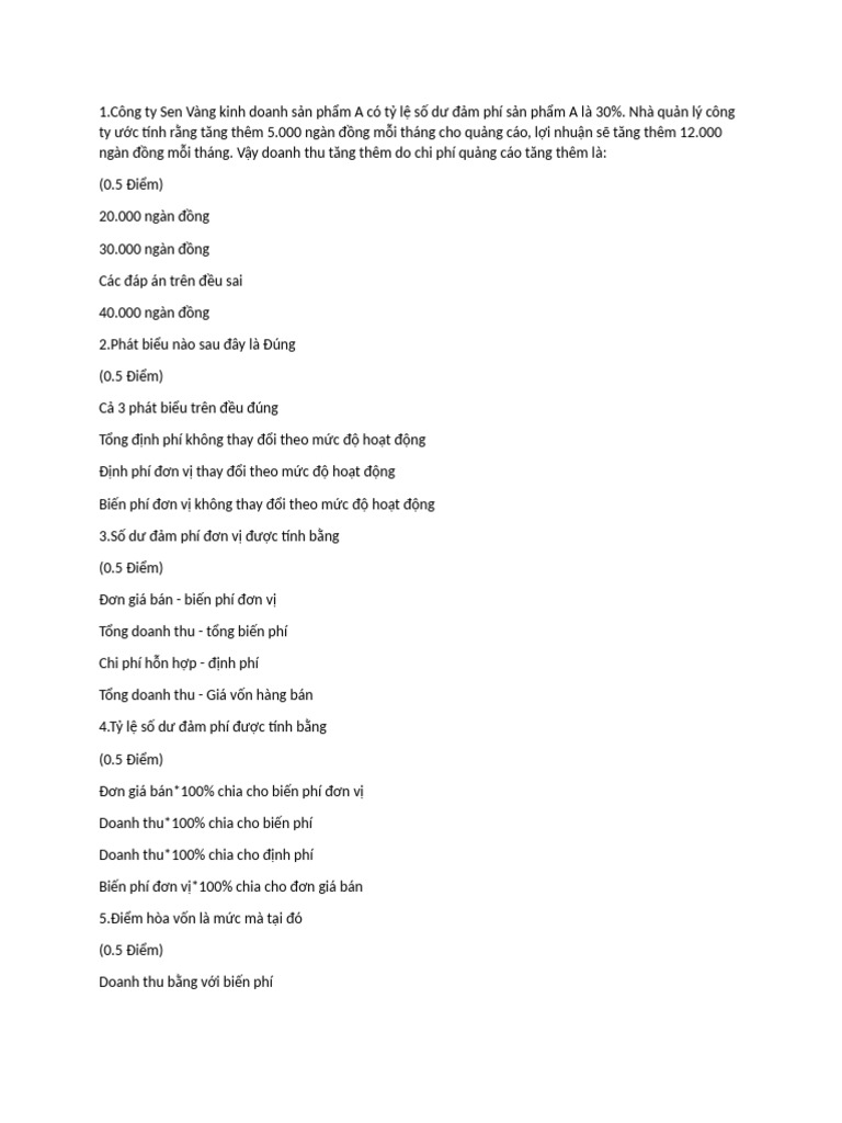 Bài Kiểm Tra Lần 1 KTQT | PDF