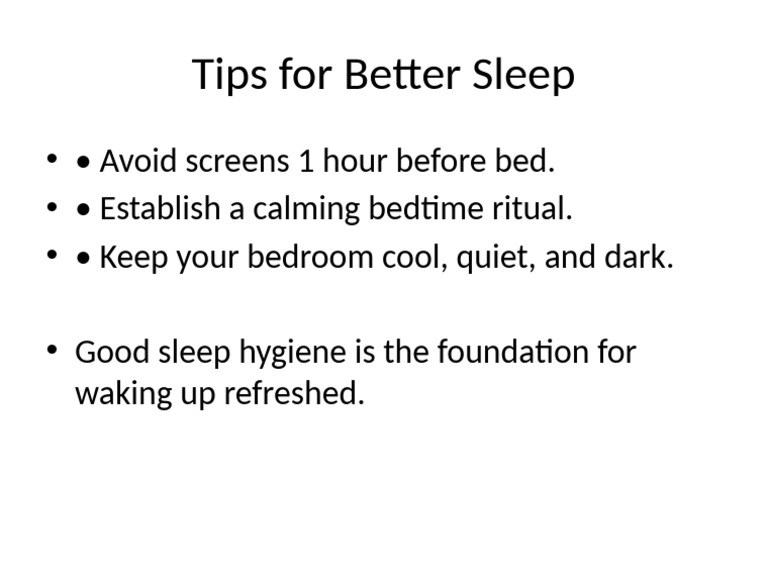Tips For Better Sleep | PDF