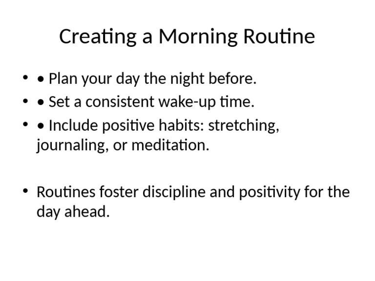 Morning Routine for a Positive Day | PDF