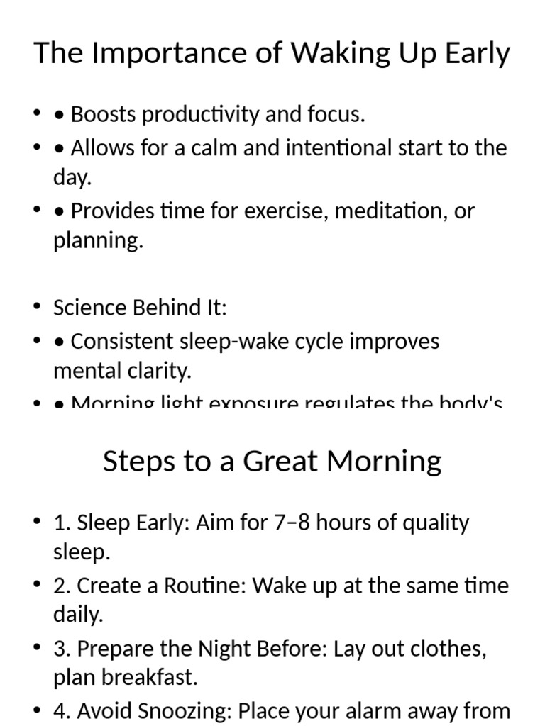 Waking Up Presentation | PDF