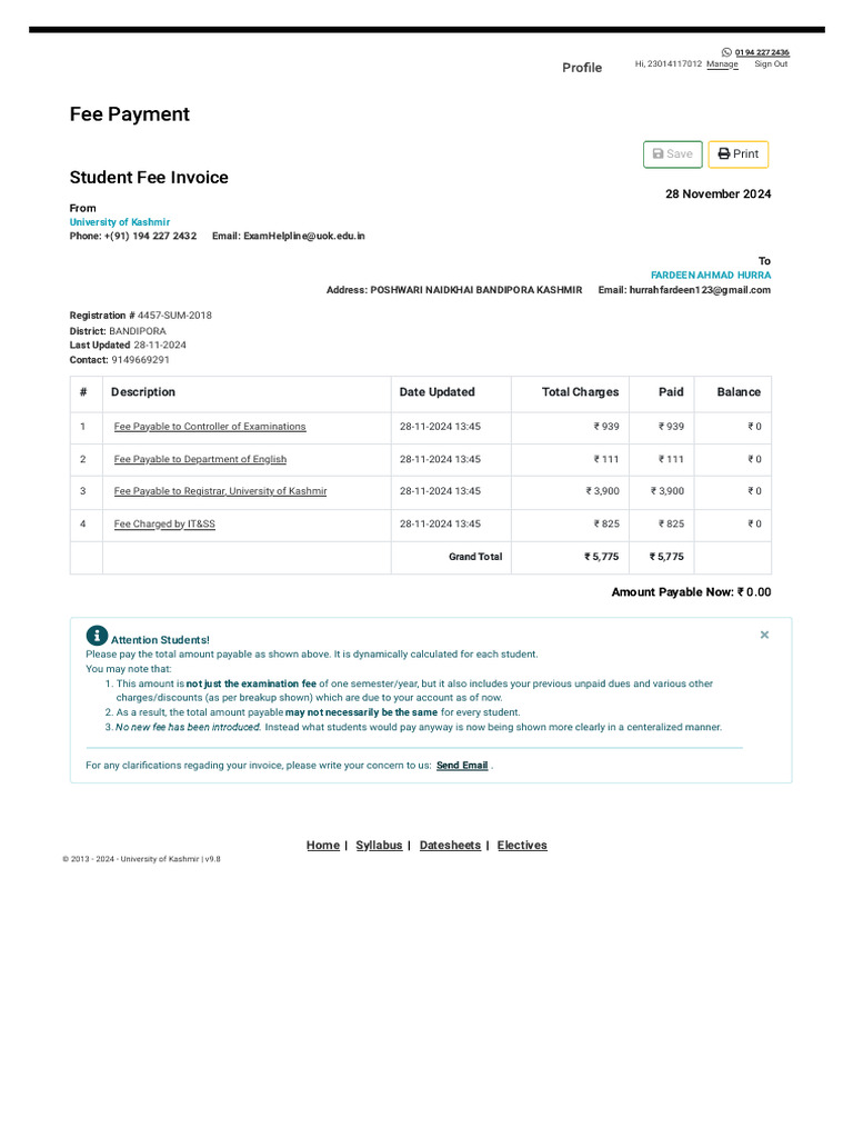 Fardeen Fee | PDF | Accounts Payable | Fee