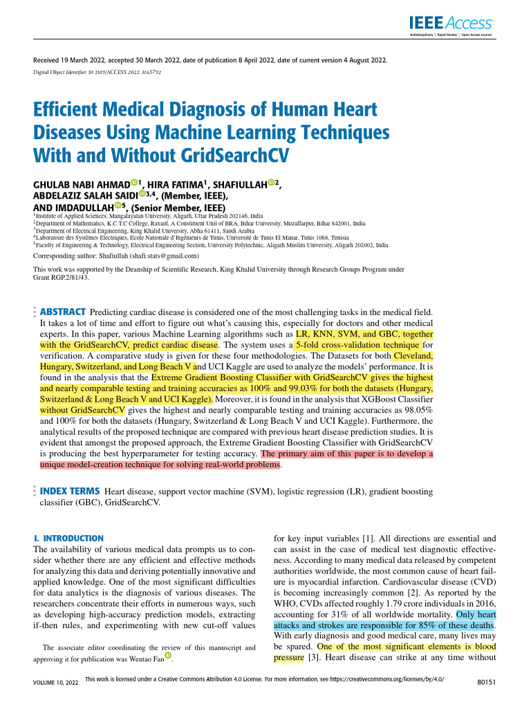 Efficient Medical Diagnosis of Human Heart Diseases Using Machine ...