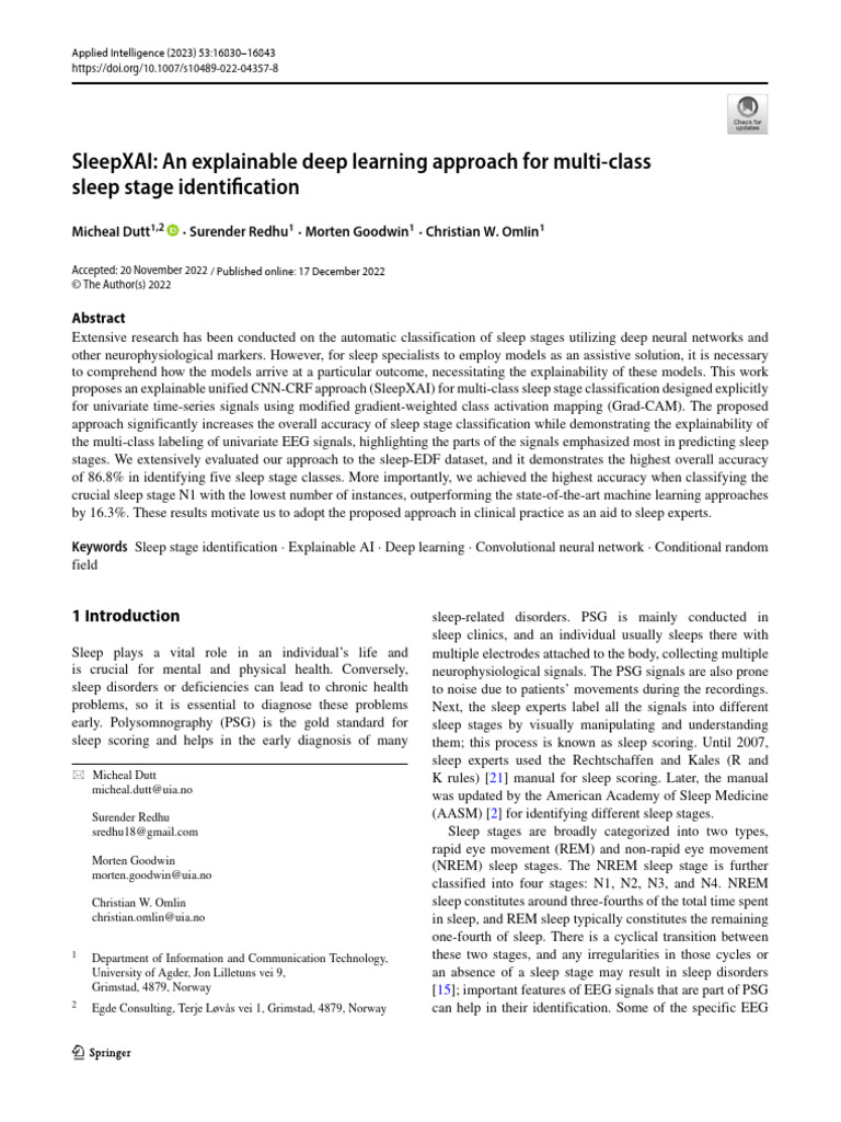 sleepXAI | PDF | Sleep | Electroencephalography