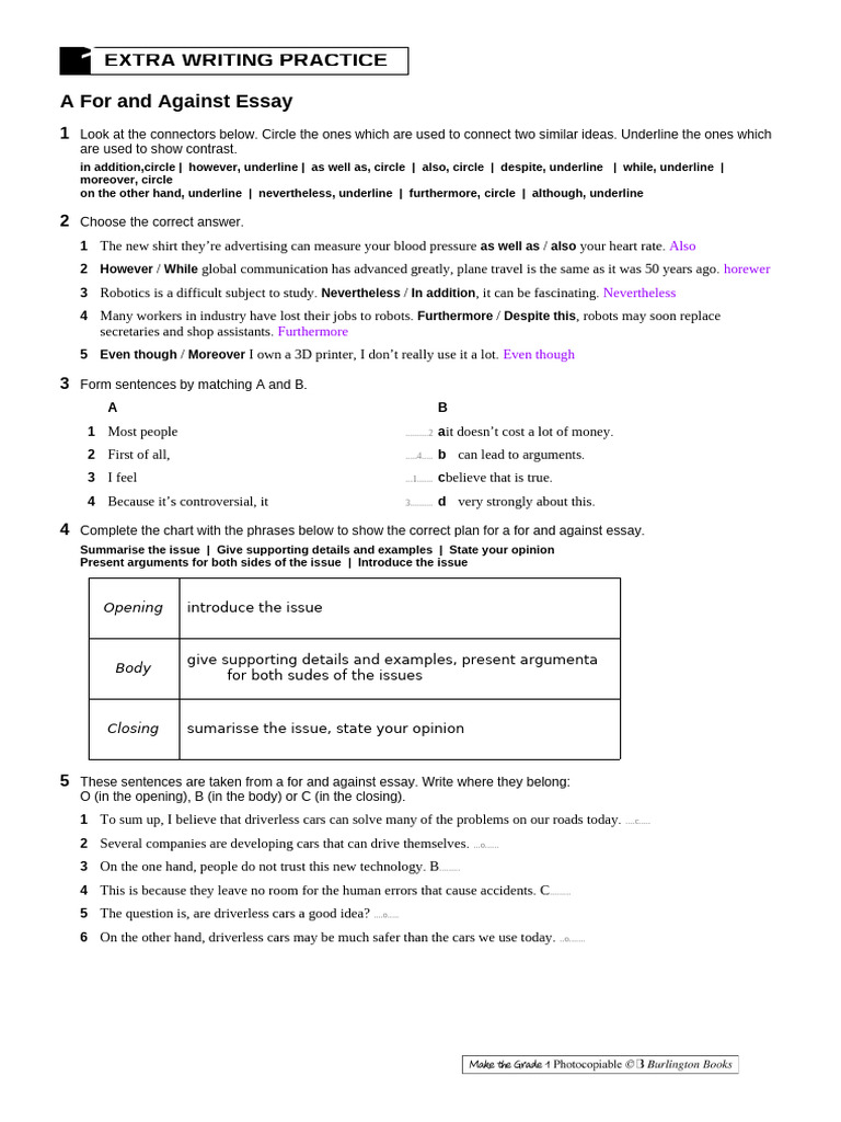 02MakeTheGrade1 ExtraWritePrac2 | PDF