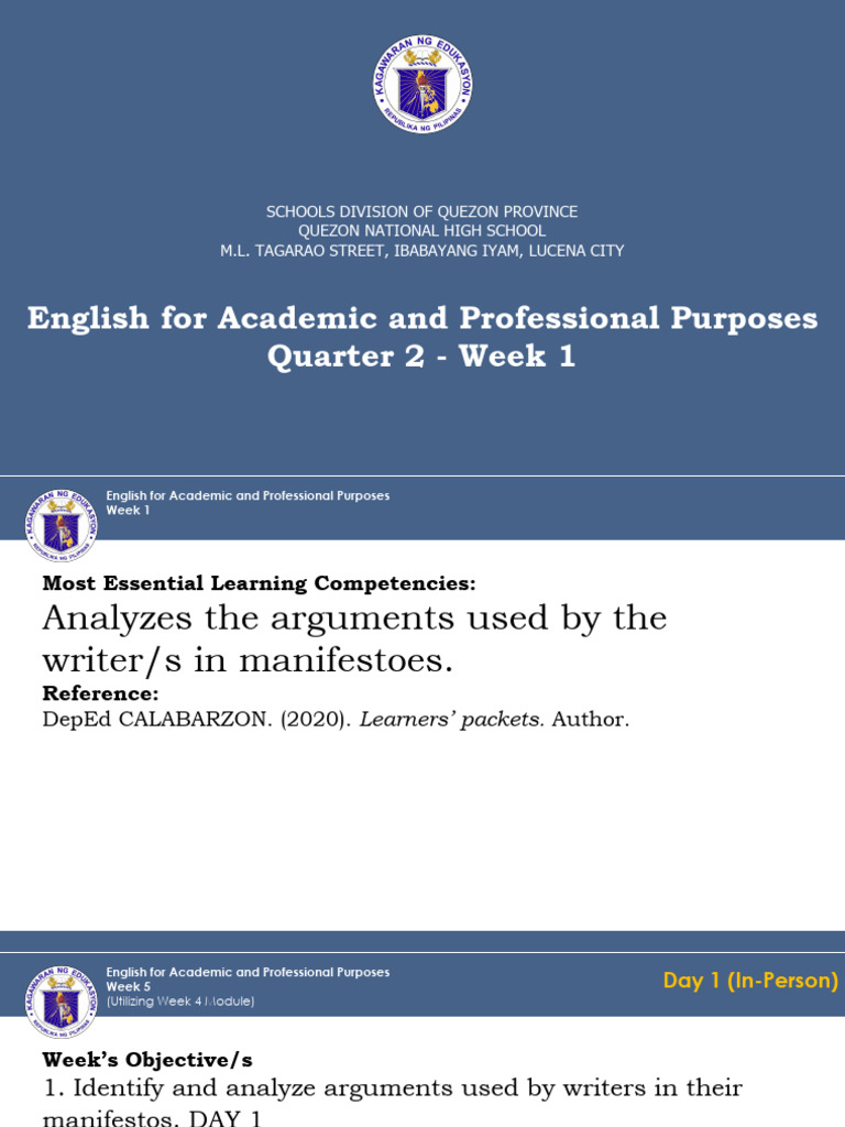 Q2-EAPP-PPT-W2 (2024-2025) | PDF | Argument | Climate Change