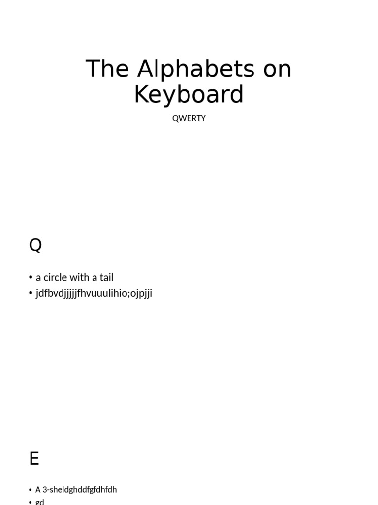 The Alphabets on Keyboard | PDF
