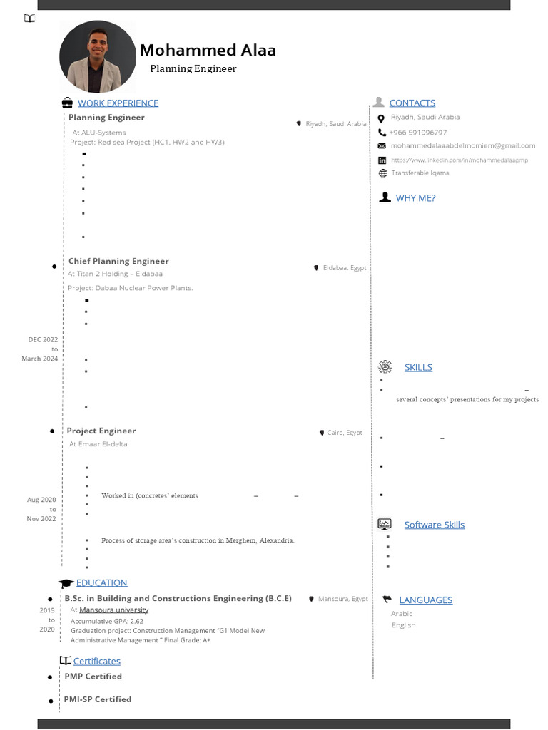 Mohammed Alaa Planning Engineer. | PDF | Business