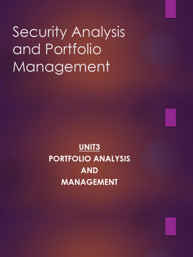 SAPM - Unit 3 | PDF | Modern Portfolio Theory | Beta (Finance)