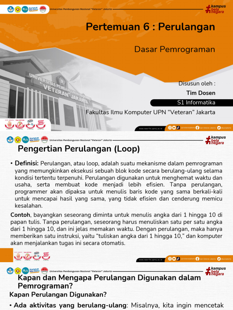 Pertemuan 6. Perulangan | PDF