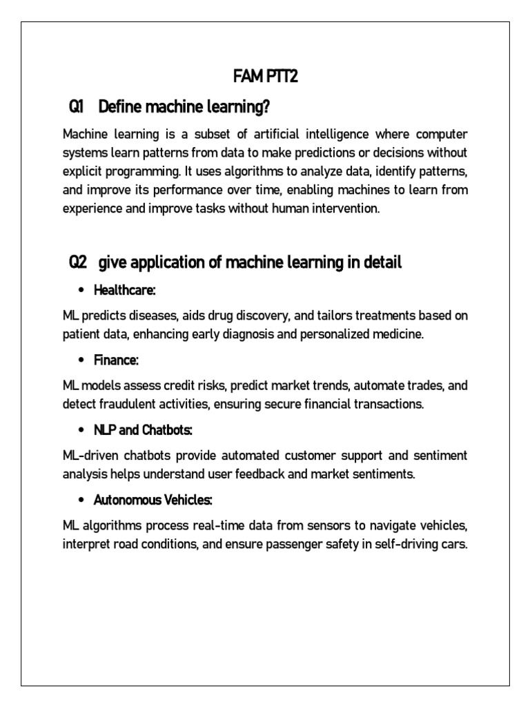FAM PTT2 | PDF | Machine Learning | Type I And Type Ii Errors