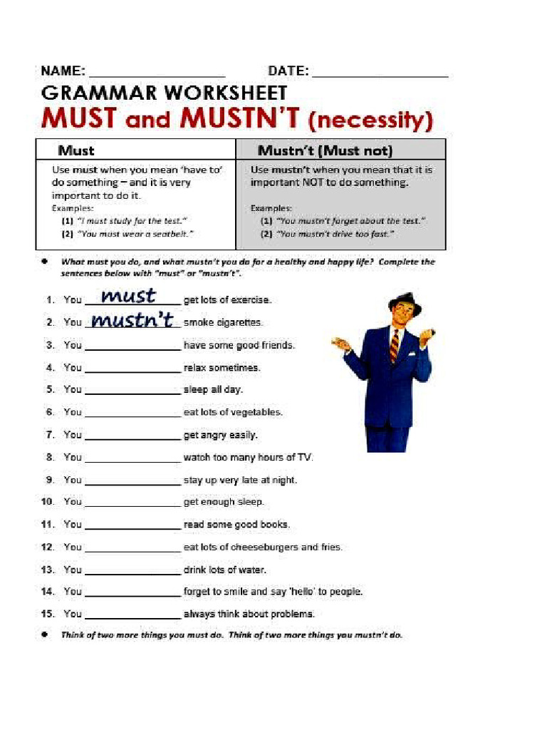 Must and Mustnt | PDF