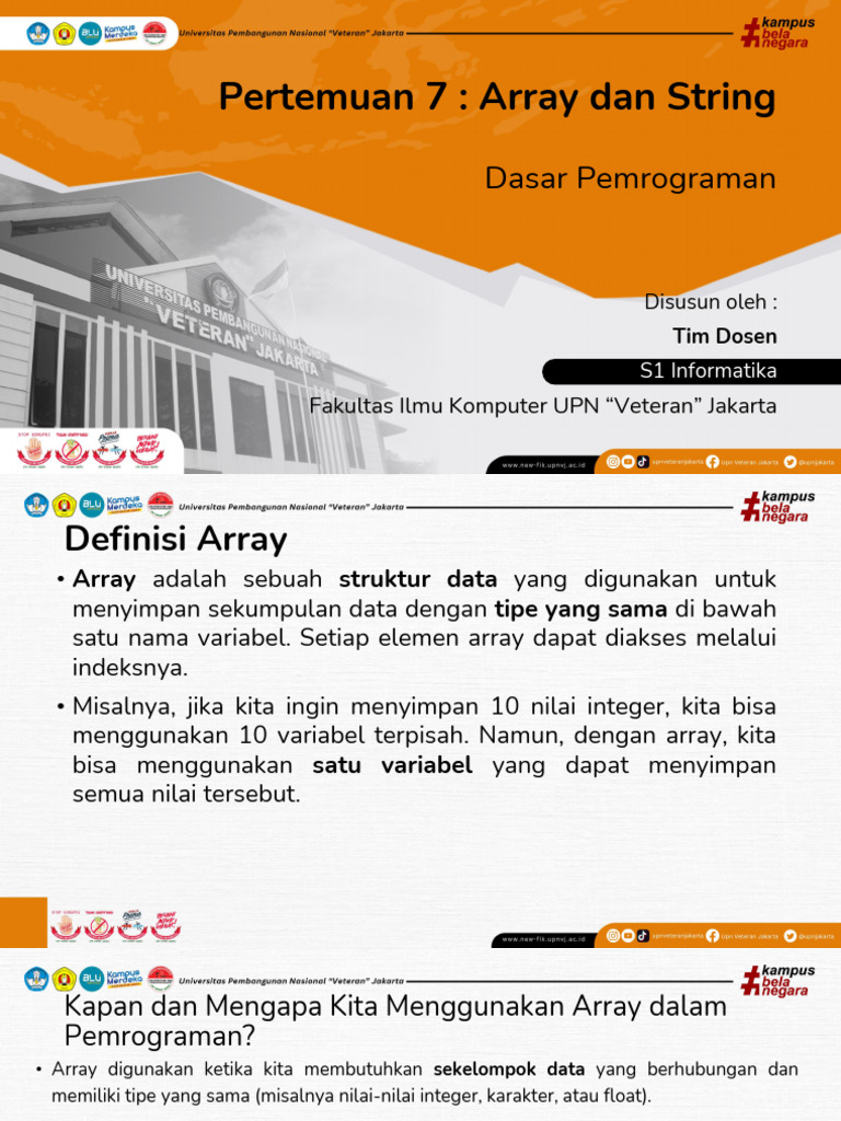 Pertemuan 7. Array Dan String | PDF