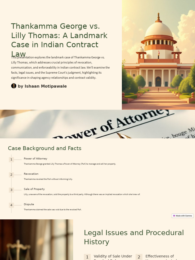 Thankamma George Vs Lilly Thomas A Landmark Case in Indian Contract Law ...