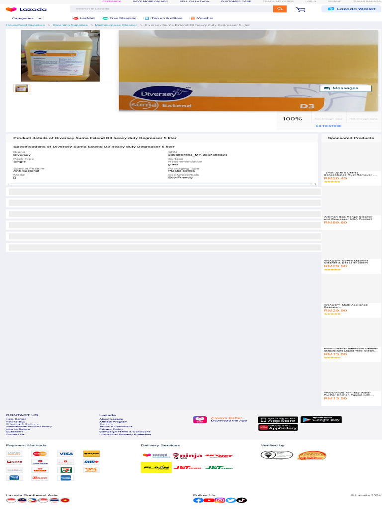 Diversey Suma Extend D3 Heavy Duty Degreaser 5 Liter - Lazada | PDF