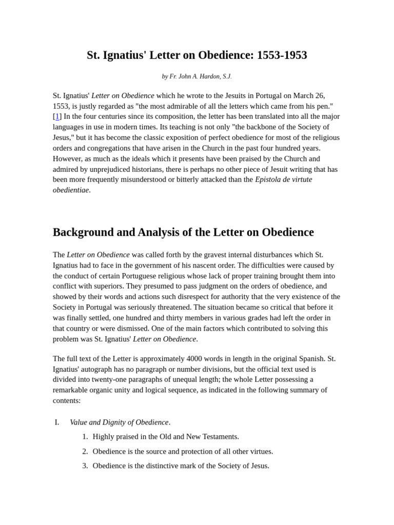Comment To The Letter On Obedience | PDF | Pope | Heresy