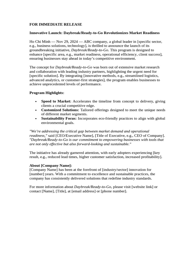 For Immediate Release | PDF