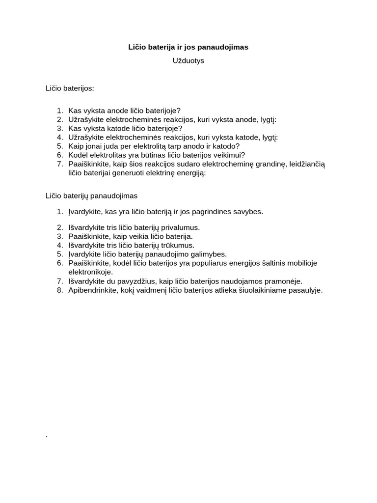 Chemija 10 KL Uzduotys - 1 | PDF