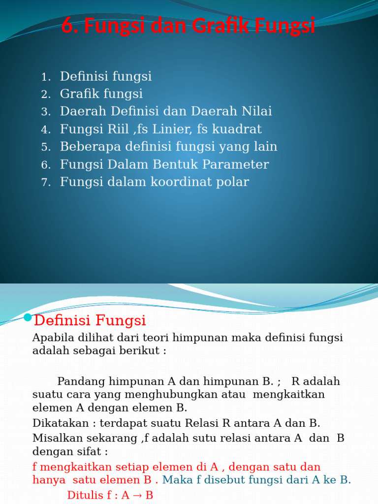 Konsep Dasar Fungsi dan Grafik | PDF