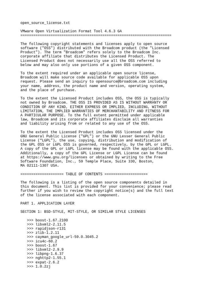 Ovftool Open Source Licenses | PDF | Copyright | Legal Liability Ovftool Open Source Licenses | PDF | Copyright | Legal Liability