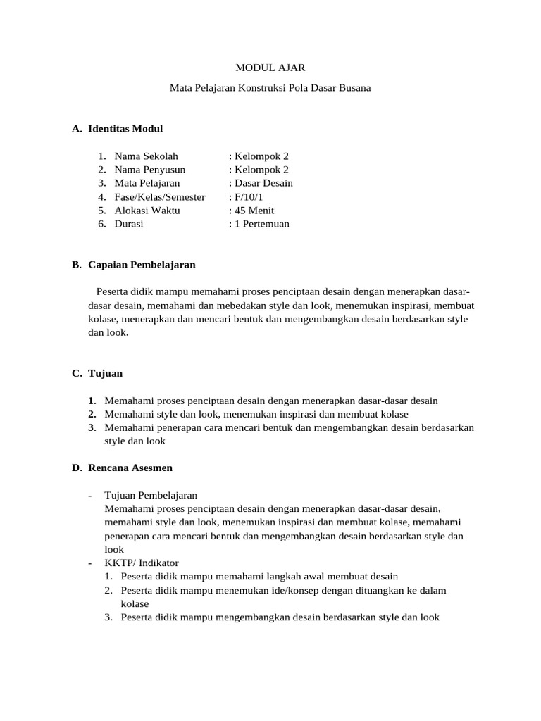 Modul Ajar Kel.2 Kelas F-1 Kursel-1 | PDF