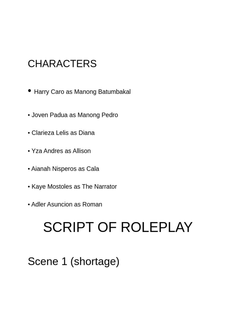 Script Characters Pov | PDF