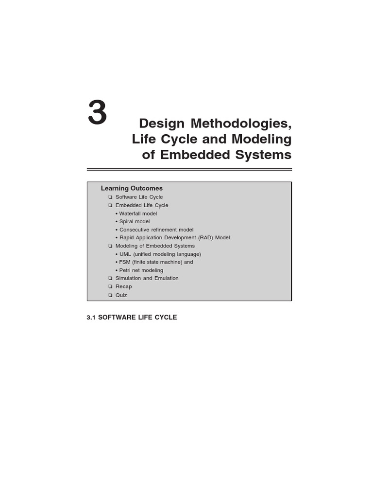 Embedded Systems - (Chapter 3 Design Methodologies, Life Cycle and Modeling of Embedded Sy ...