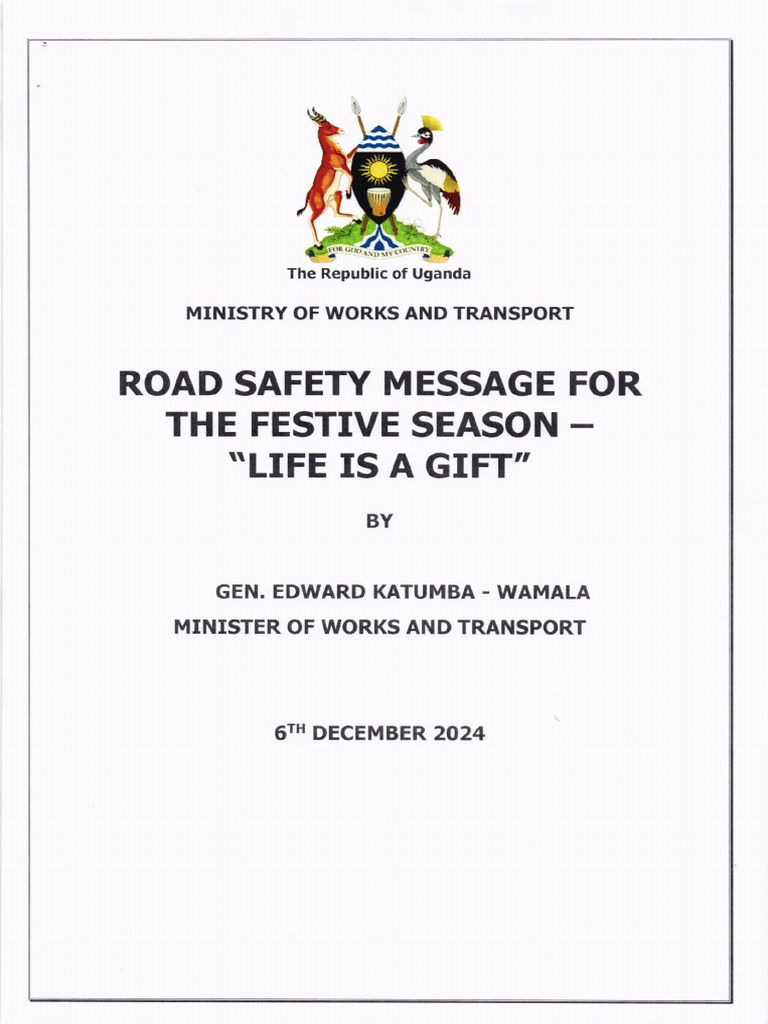 Road Safety Message For The Festive Season | PDF | Motor Vehicle | Road ...