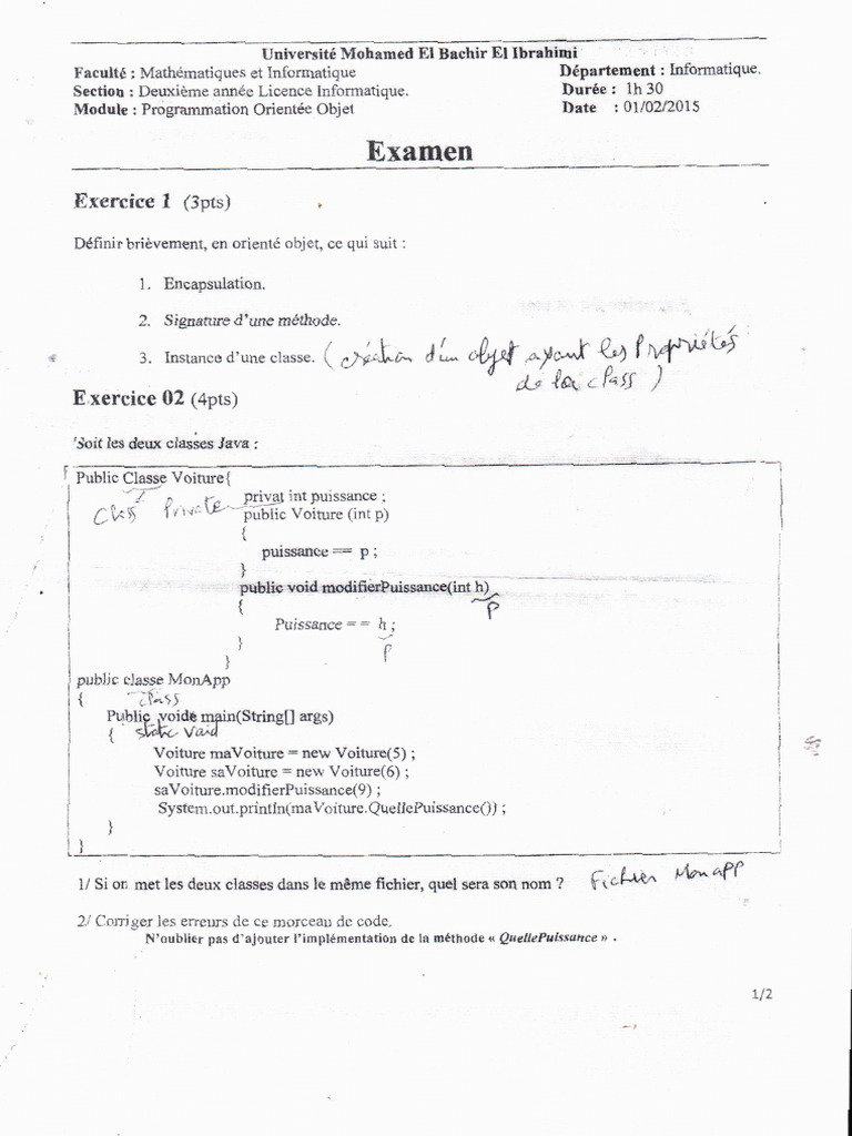 POO Examen 2015 | PDF