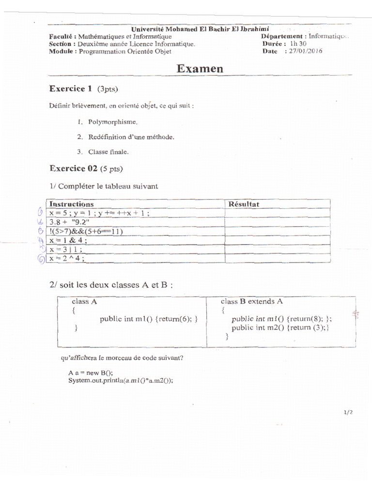 POO Examen 2016 | PDF