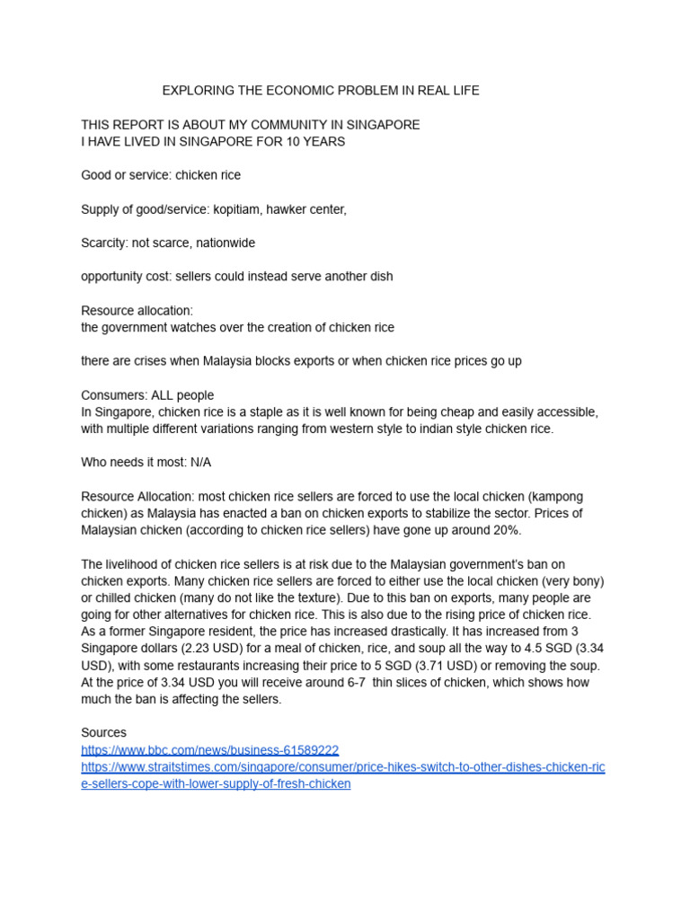 Exploring The Economic Problem in Real Life | PDF | Cooking | Foods