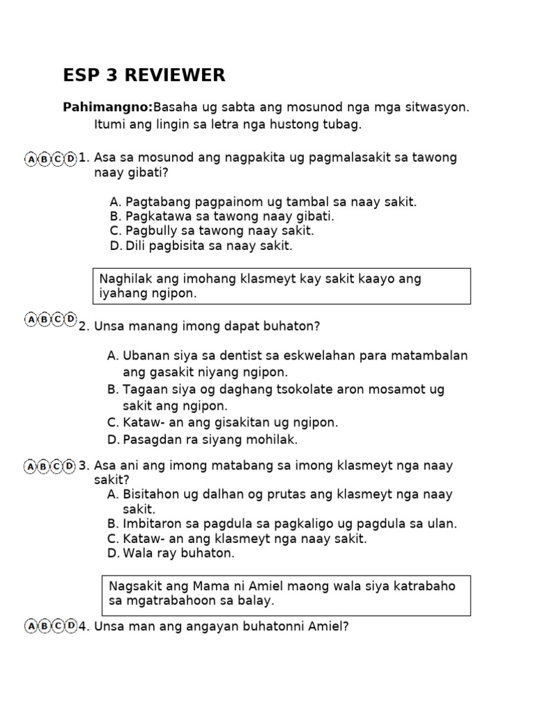 Esp 3 Reviewer | PDF
