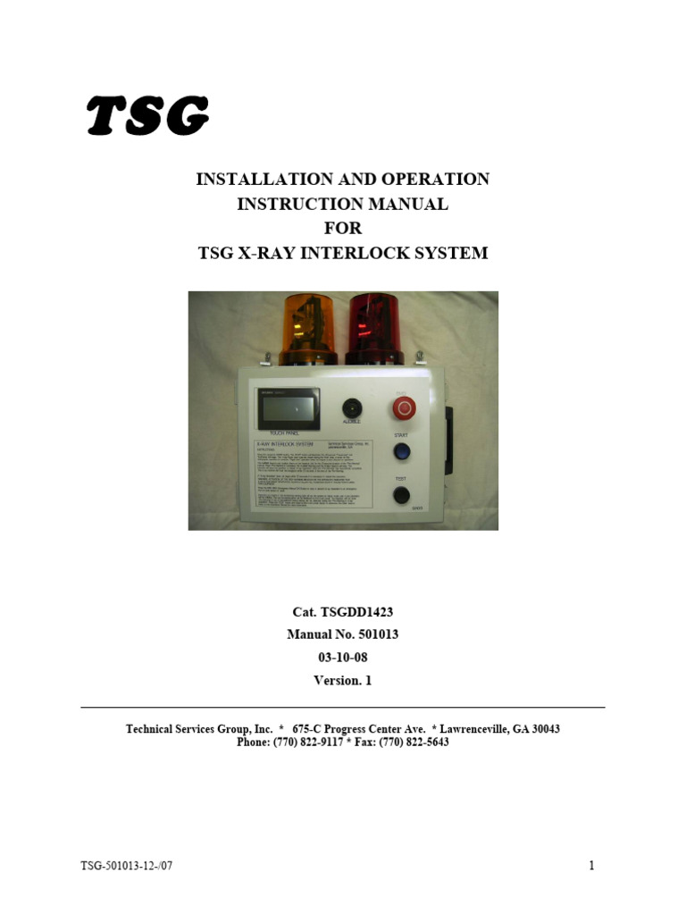 TSG X-Ray Interlock System Manual | PDF | Switch | Electrical Connector