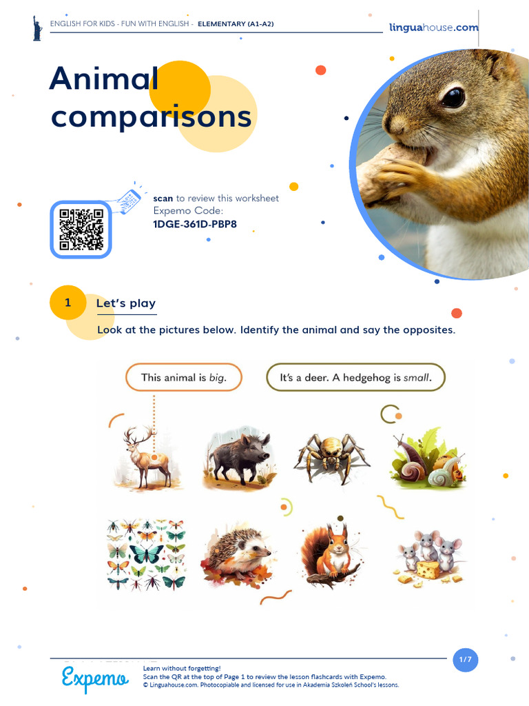 Animal Comparisons American English Student | PDF