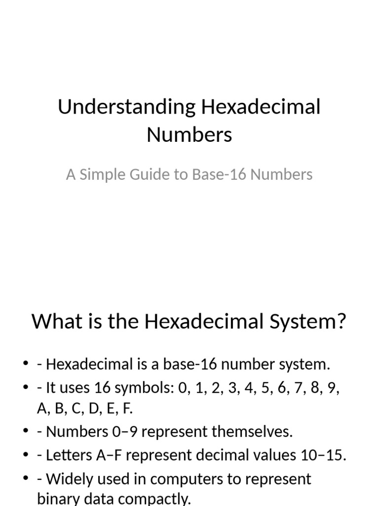 Hexadecimal Presentation | PDF
