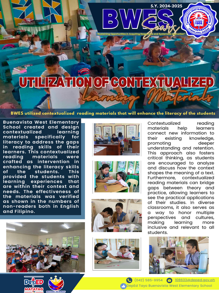 Narrative Report Utilization Of Contextualized Learning Materials Literacy Pdf Literacy