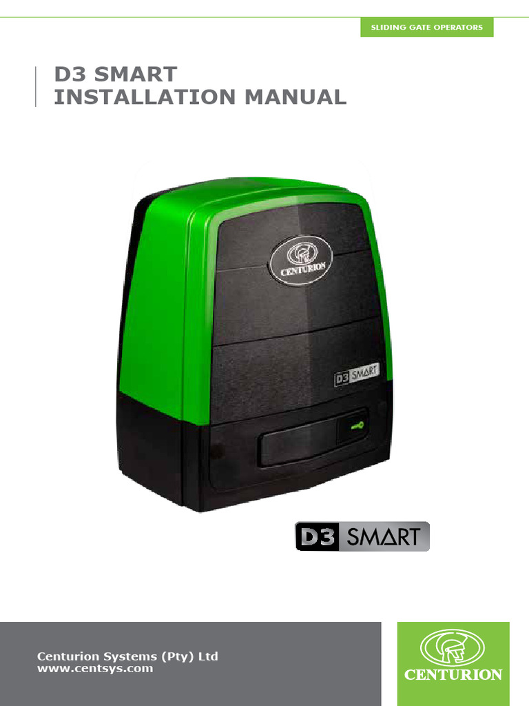 D3 Smart Gate Motor Installation Guide | PDF | Electrical Connector ...