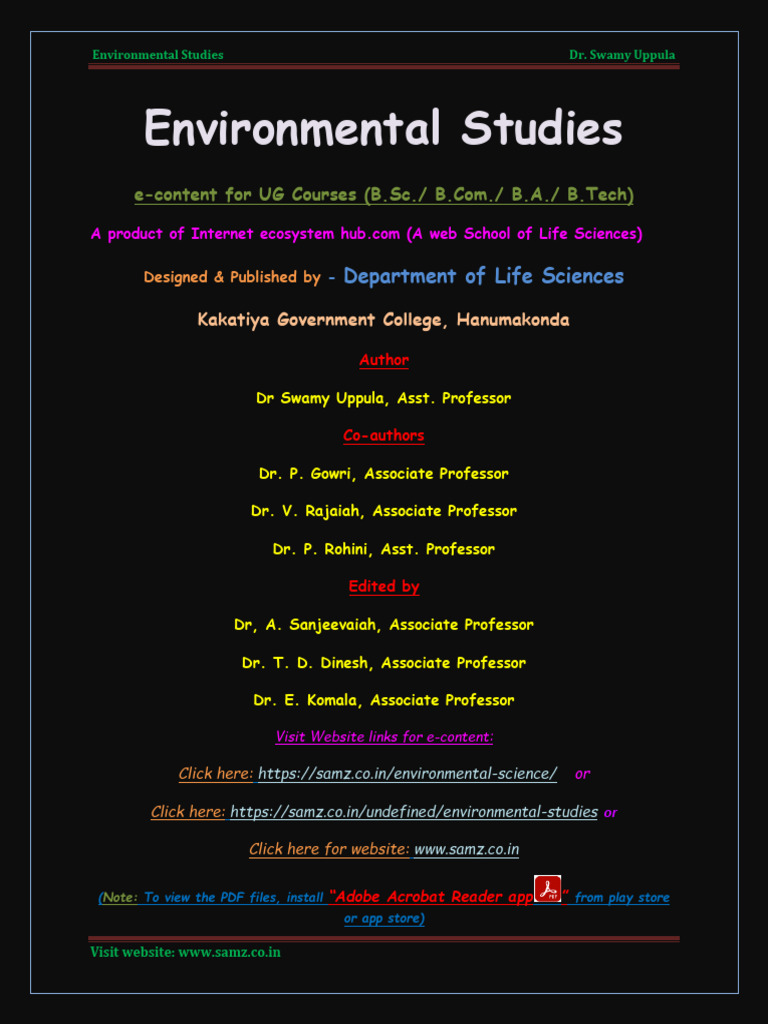 Environmental Studies Overview and Themes | PDF | Natural Environment ...