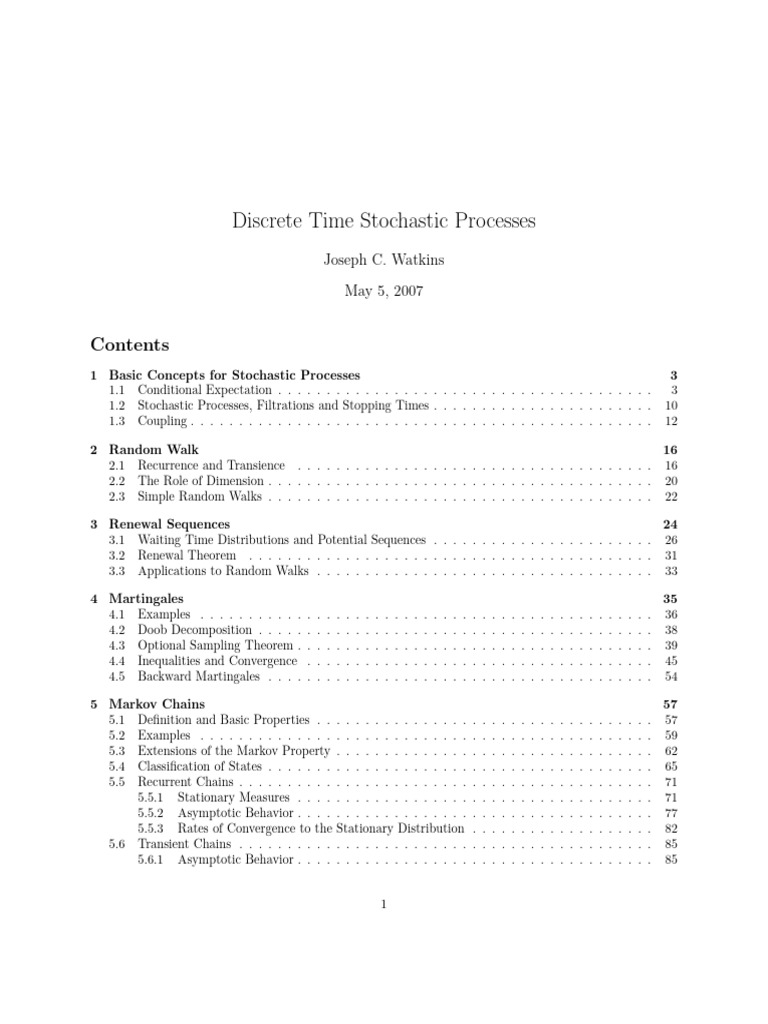 Discrete Time | PDF | Stochastic Process | Mathematical Concepts