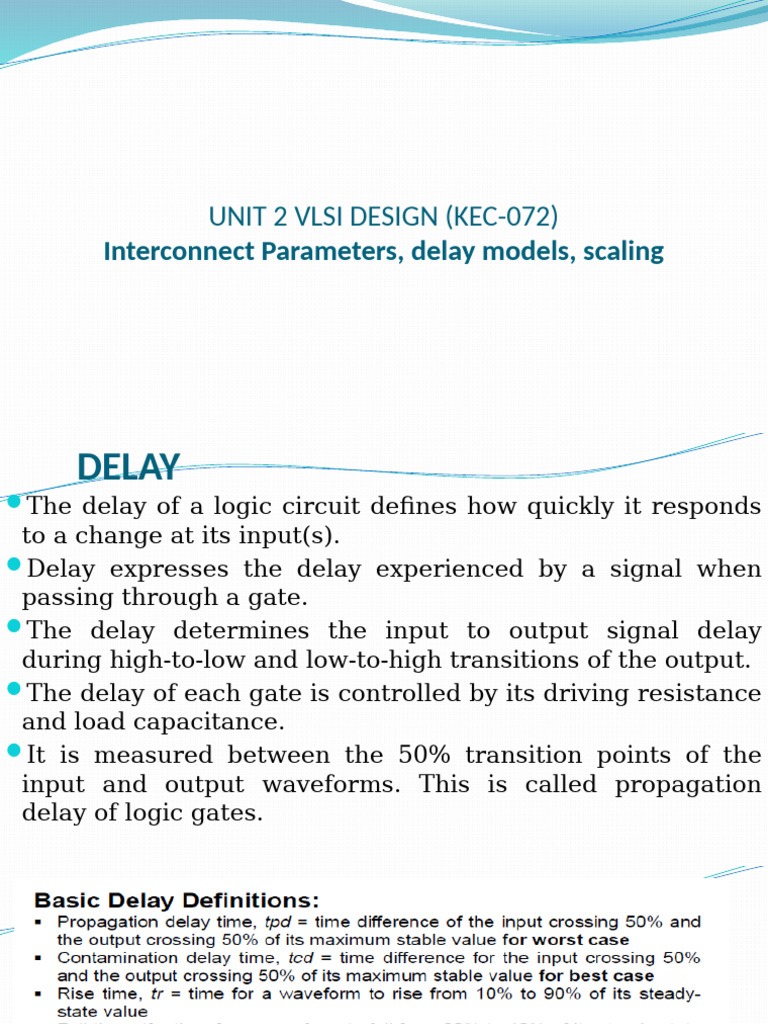 Unit 2 VLSI Design_final | PDF | Logic Gate | Mosfet