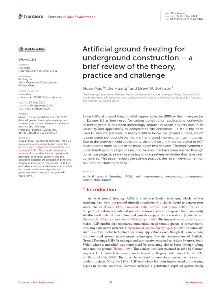 Artificial Ground Freezing For Underground Constru | PDF | Water ...