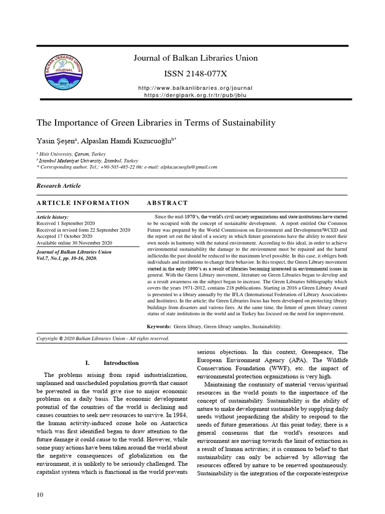 The Importance of Green Libraries in Ter | PDF | Green Building ...