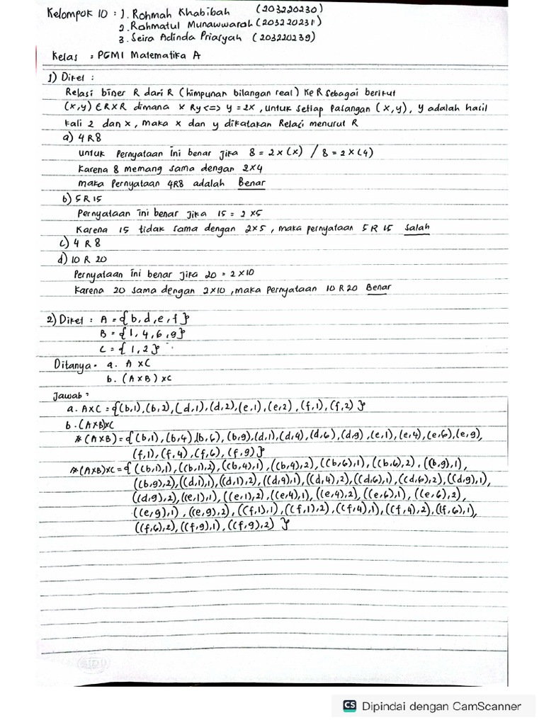 Kel.10 Soal Relasi Teori Bilangan - PGMI MAT.A | PDF
