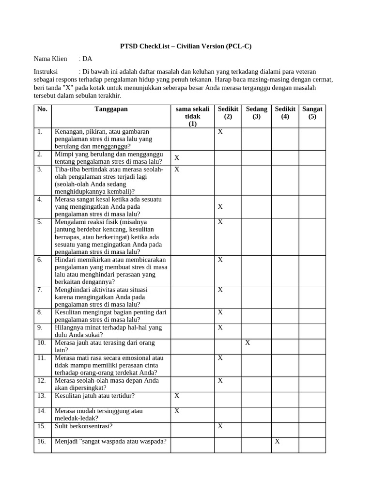 PTSD CheckList | PDF